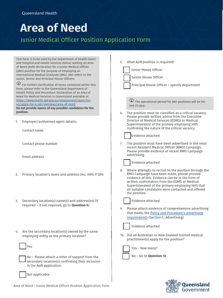 Aon Jmo Position Form | PDF | Government | Health Care