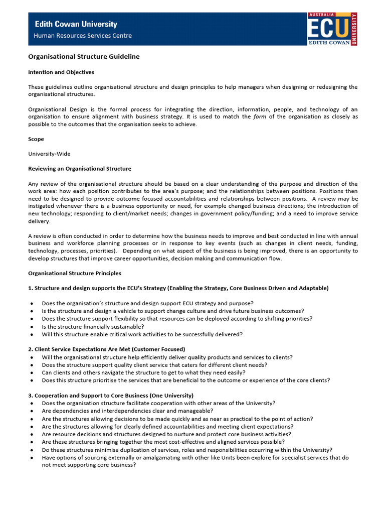 ECU Organisation Structure Guidelines | PDF | Organizational Structure ...