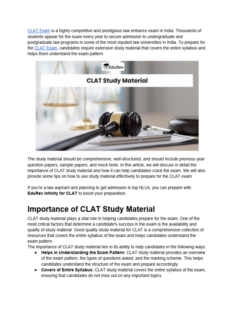 CLAT Study Material - Previous Year Question Papers, Sample Paper, Mock ...