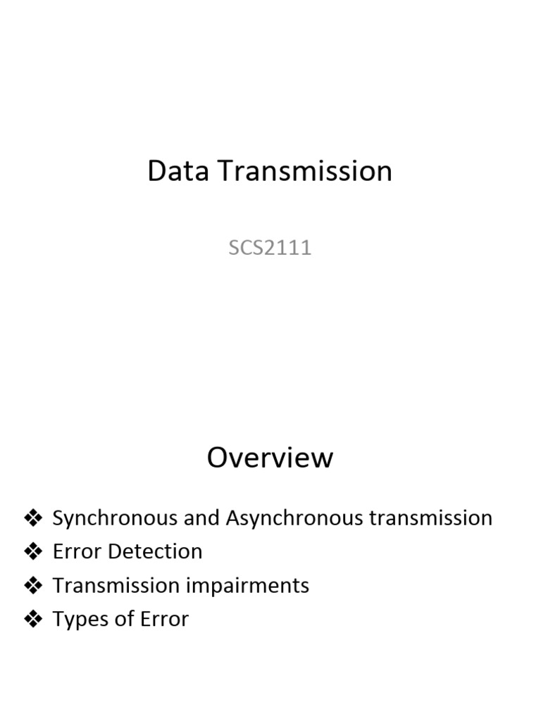 Data Transmission | PDF | Error Detection And Correction | Distortion