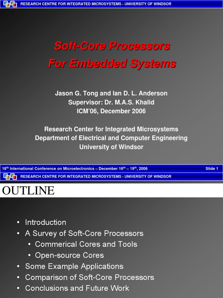 Soft Core Soft Core Processors For Embedded Systems Pdf Field Programmable Gate Array