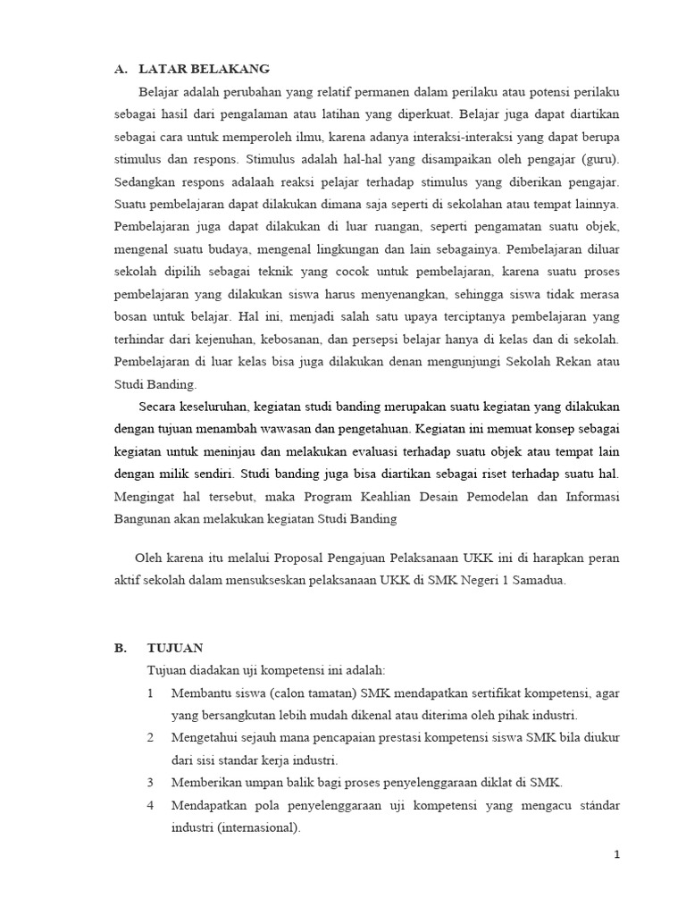 PROPOSAL Studi Banding 2021 | PDF