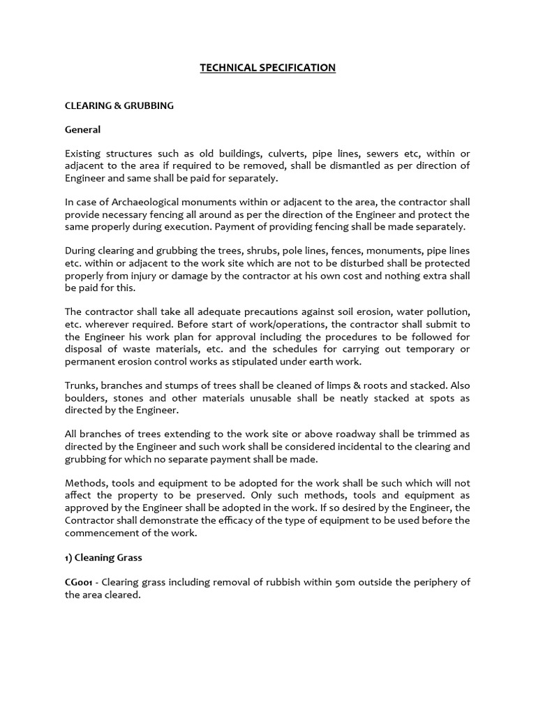 Technical Specification | PDF | Concrete | Pipe (Fluid Conveyance)