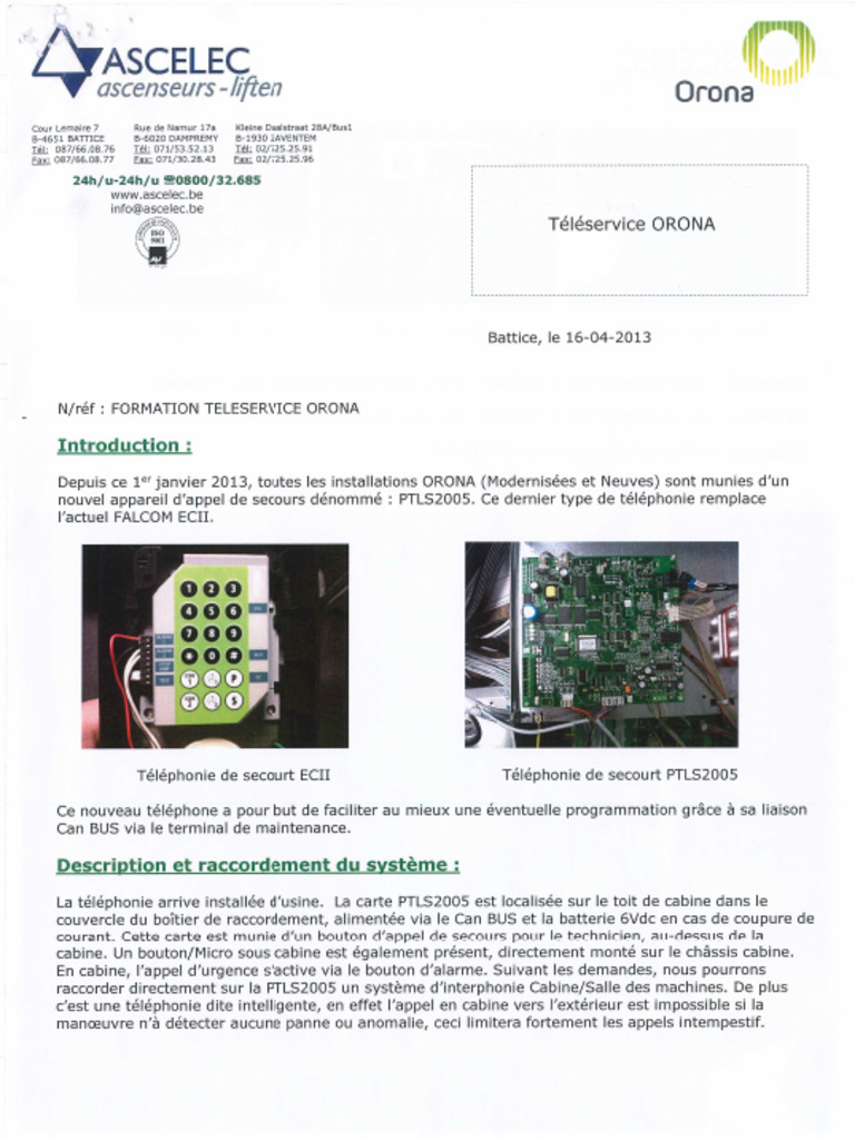 Téléservice Orona | PDF