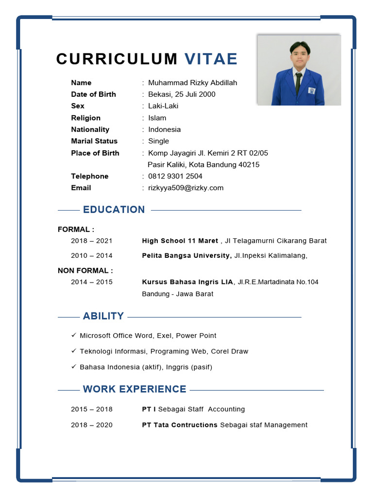 Contoh CV-01 | PDF