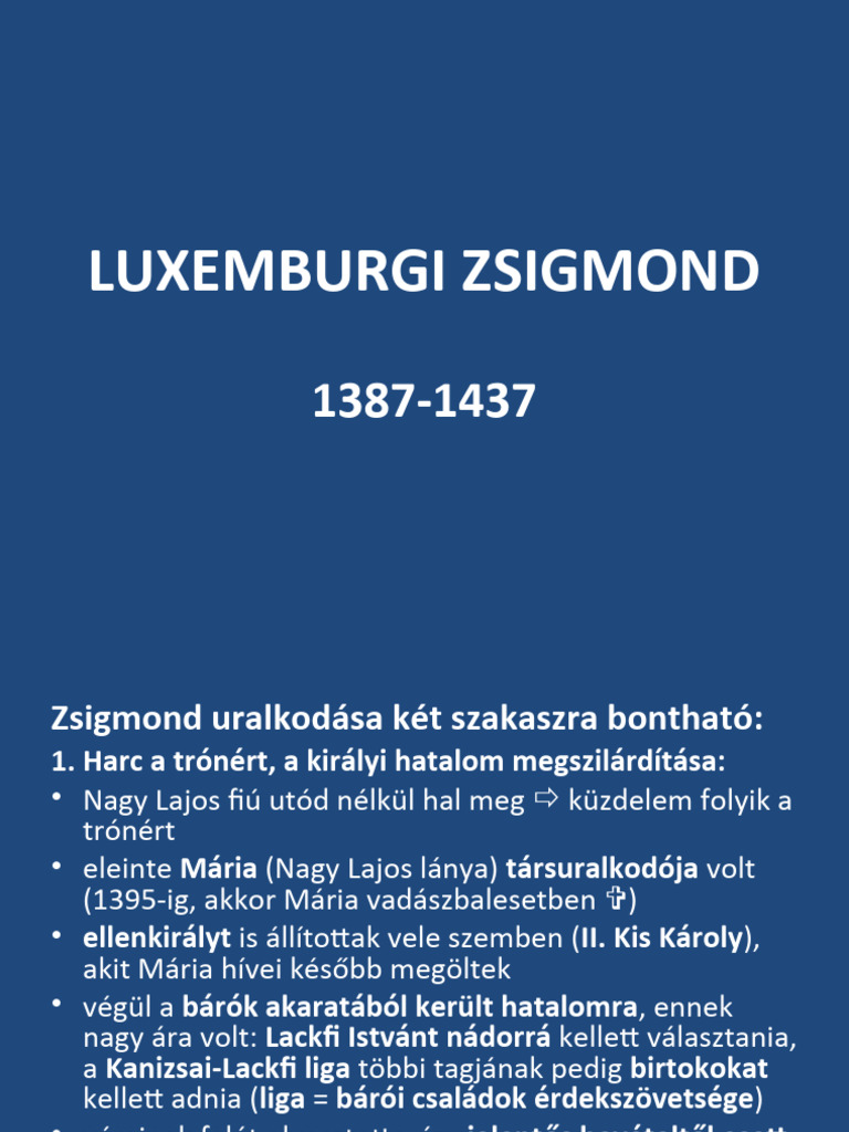 Luxemburgi Zsigmond | PDF