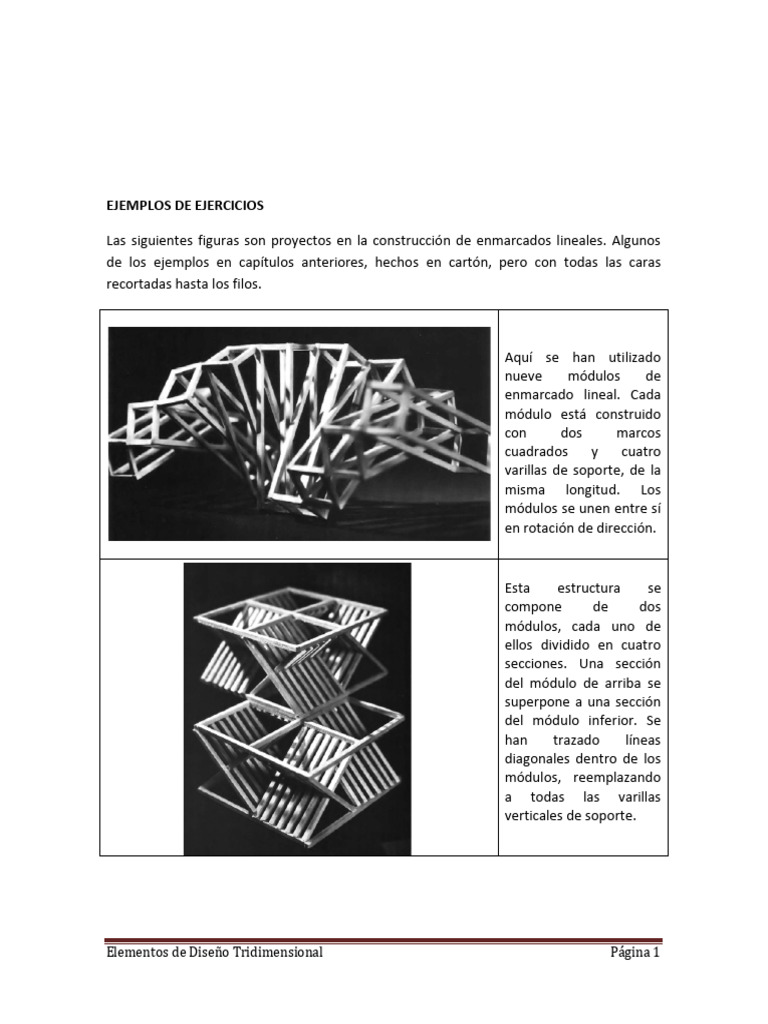 Ejemplos de Estructuras Lineales Tridimensionales | PDF | Geometría ...