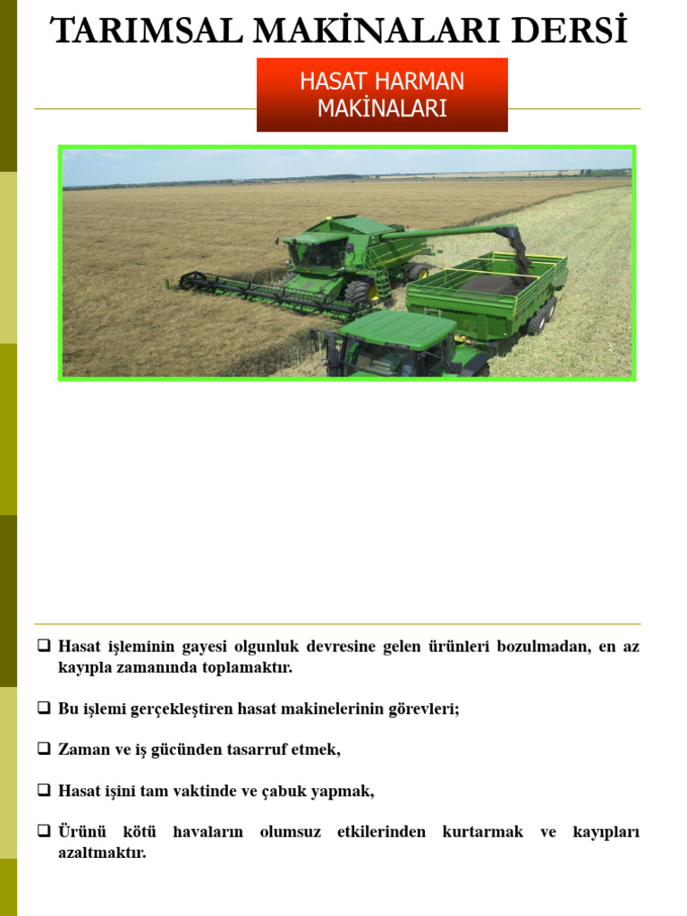 TARIM MAKİNALARI 13. Ders | PDF