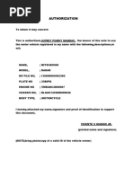 Motorcycle Use Authorization Letter | PDF