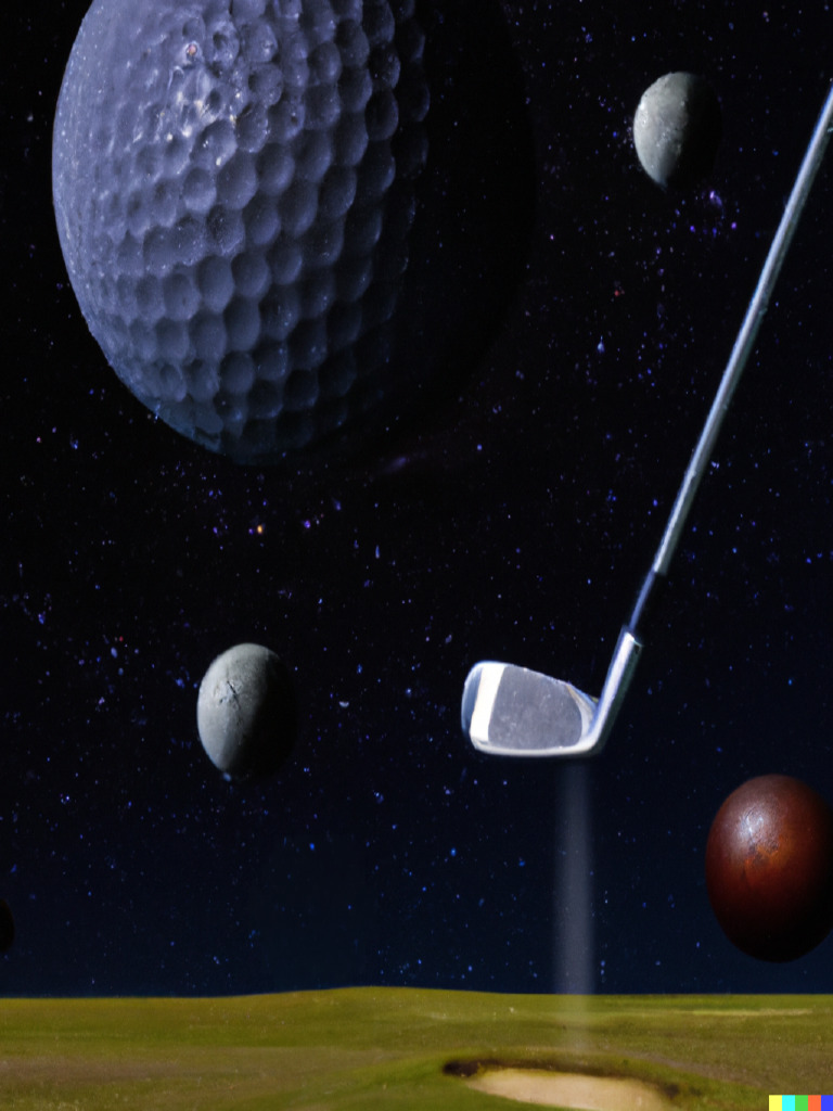 DALL E 2022-10-11 17.11.48 - A Round of Golf in Space in Retro-Wave ...
