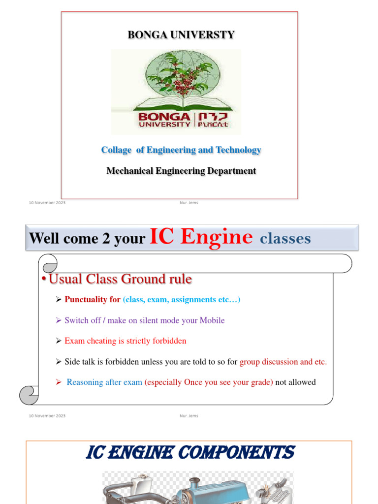 Introduction To IC Engine | PDF | Internal Combustion Engine | Engines