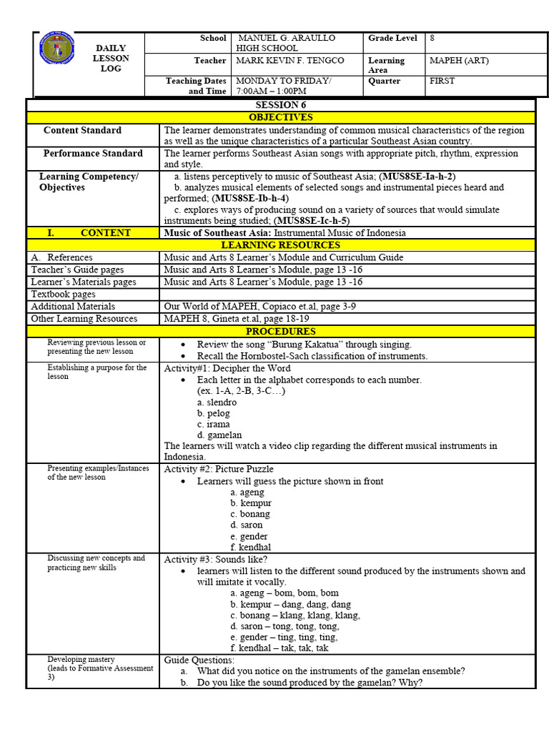 Demo Lp 1st Quarter Pdf Learning Teachers