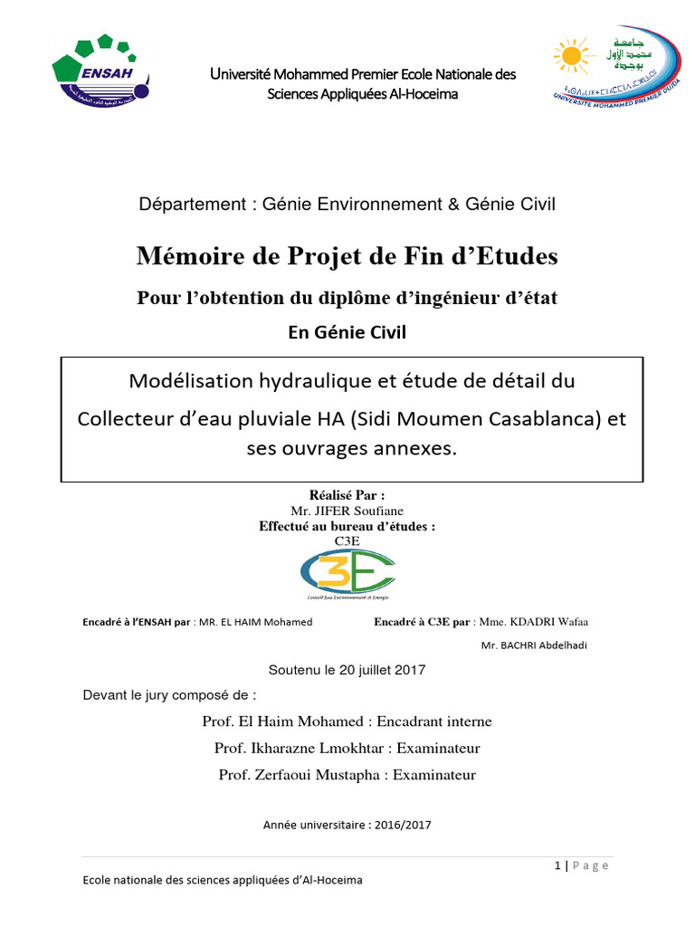 Modélisation hydraulique Sidi Moumen | PDF | Assainissement | Eaux usées