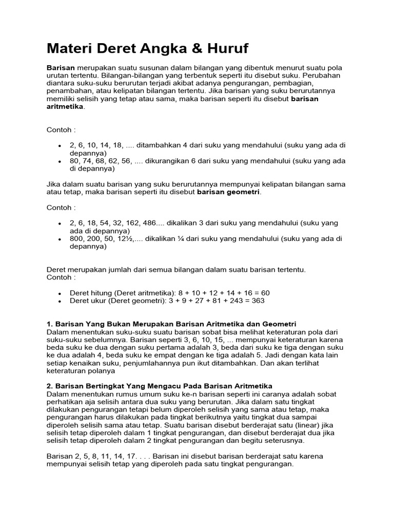 Materi Deret Angka | PDF