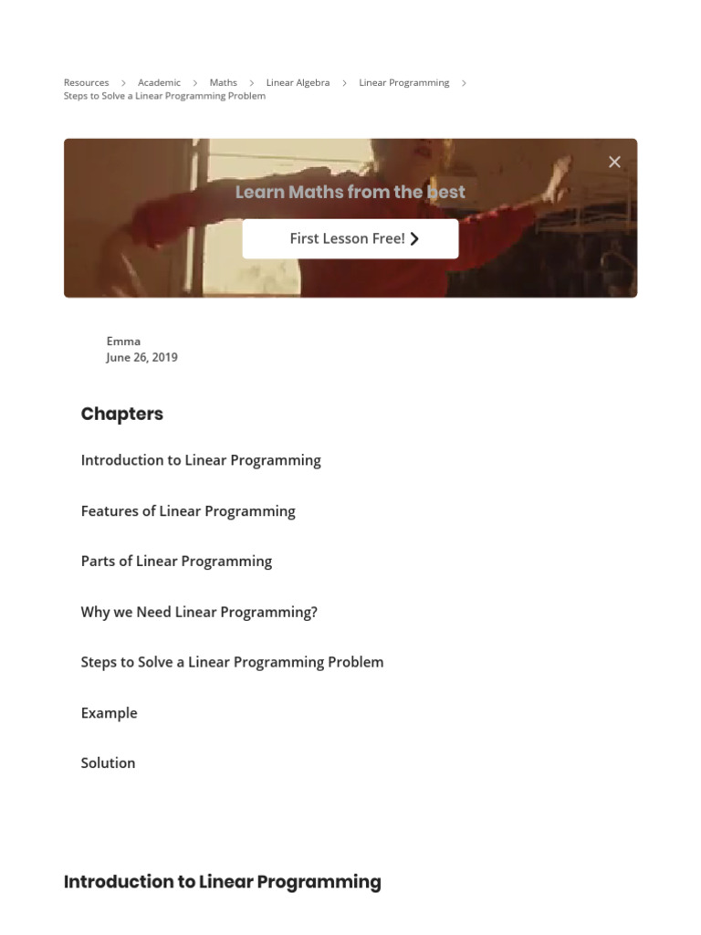 Steps To Solve A Linear Programming Problem - Superprof | PDF | Linear Programming ...