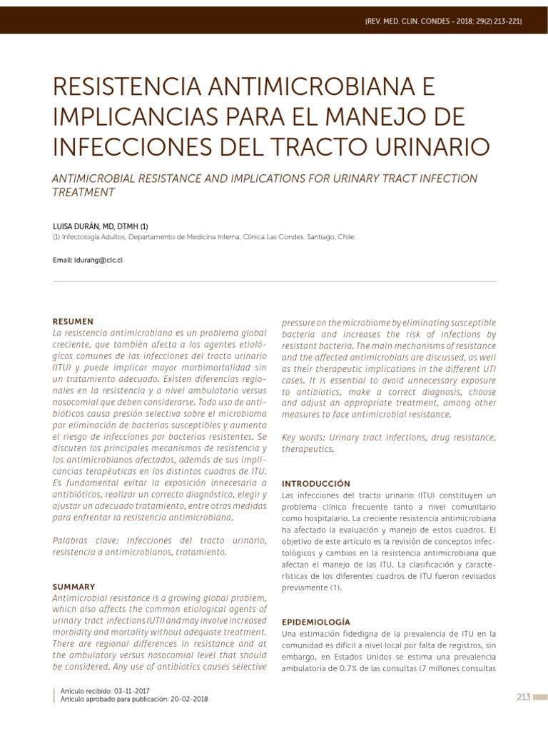 Resistencia ATB - ITU CLC | PDF | Especialidades Medicas | Medicina CLINICA