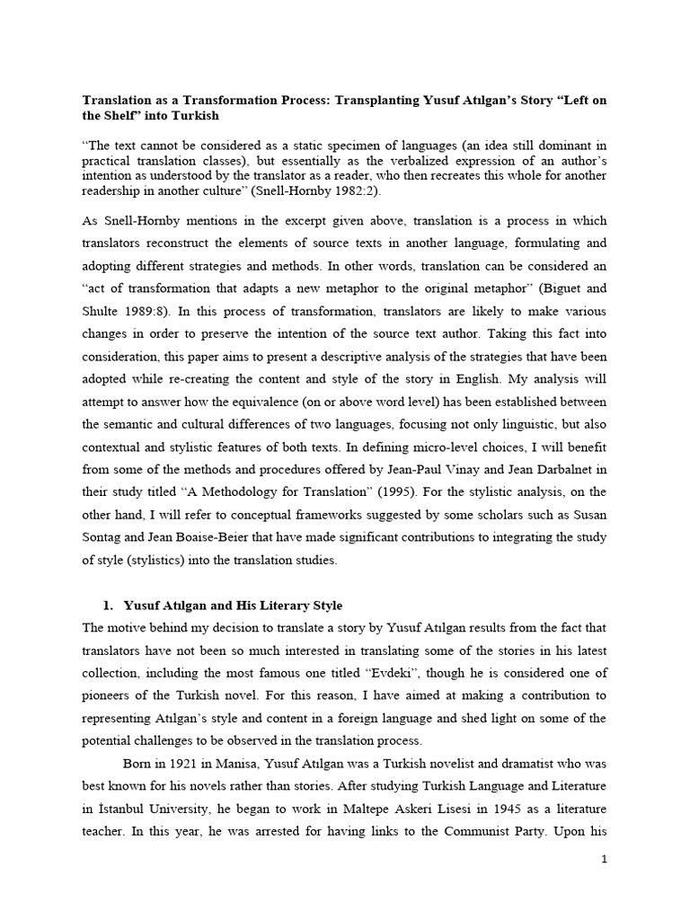 Process Analysis | PDF | Translations | Narration