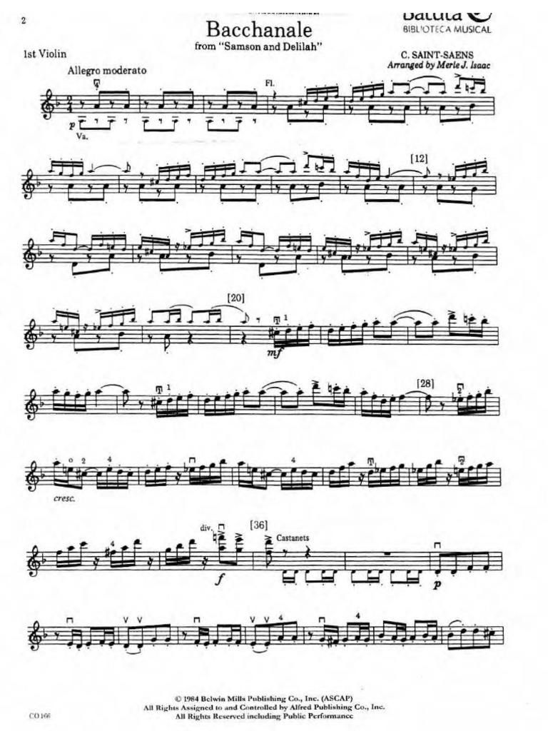 Bacchanale 1st Violin | PDF