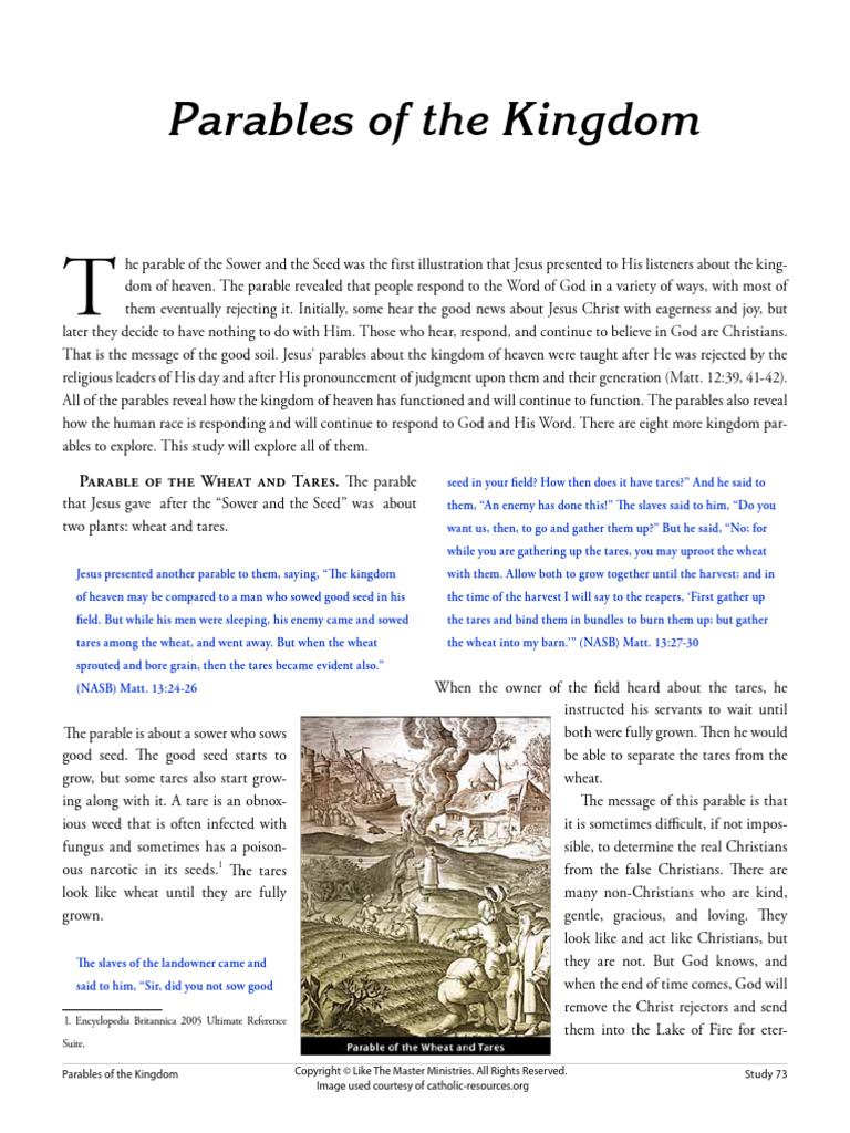 Life of Christ 073 Parables of The Kingdom | PDF | Jesus | Parables Of Jesus
