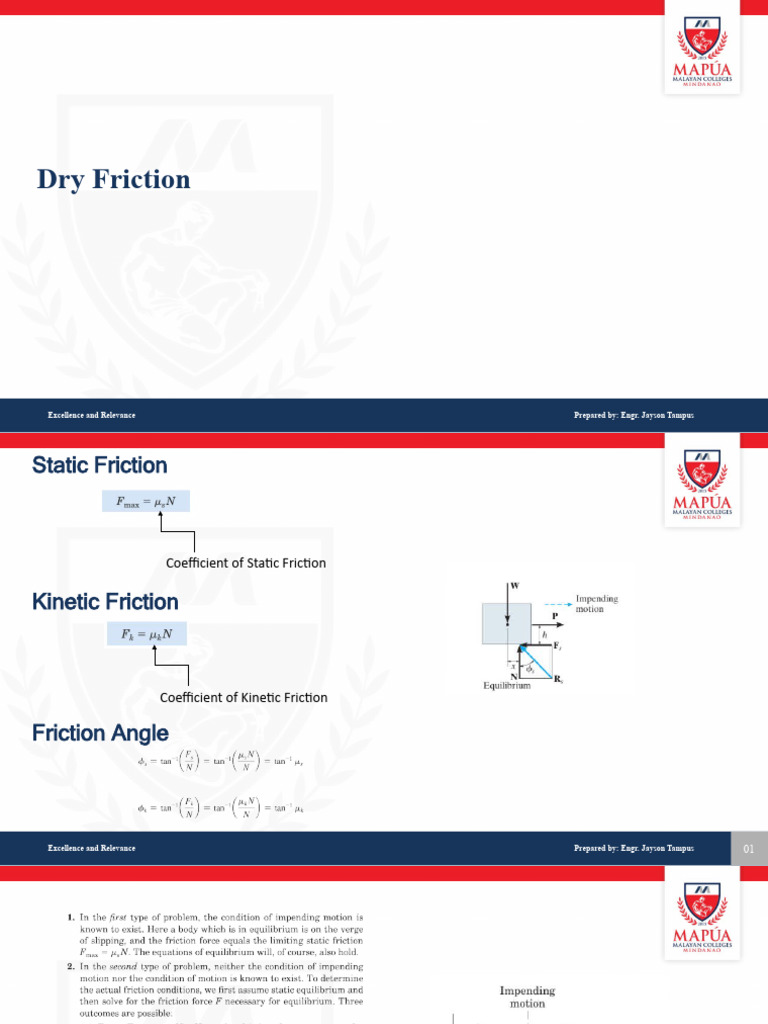 Understanding Dry Friction Concepts | PDF