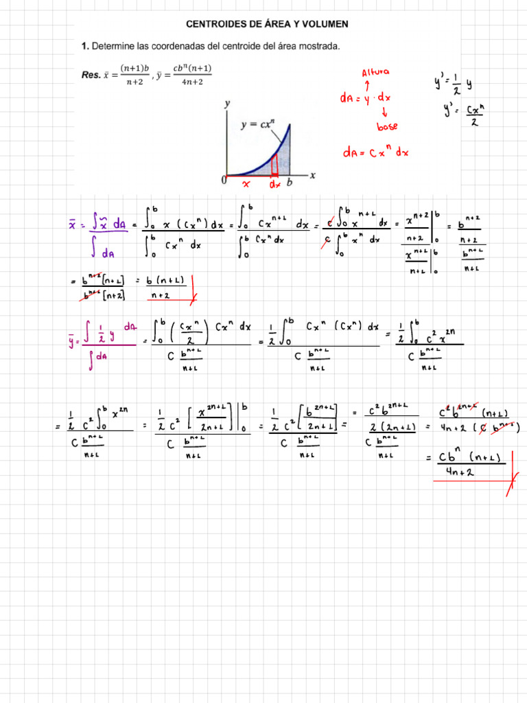 Centroides de Área y Volumen Por Integración - AEML | PDF