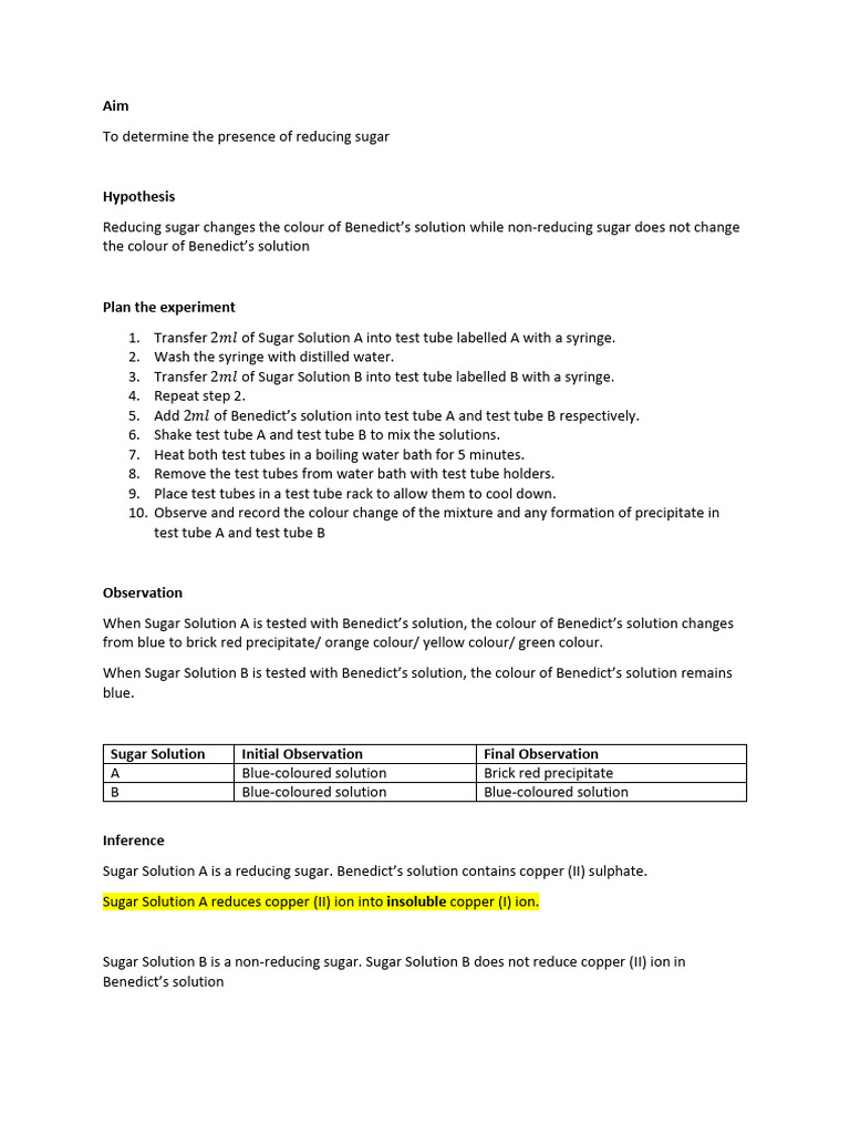 Reducing Sugar | PDF | Sucrose | Chemistry