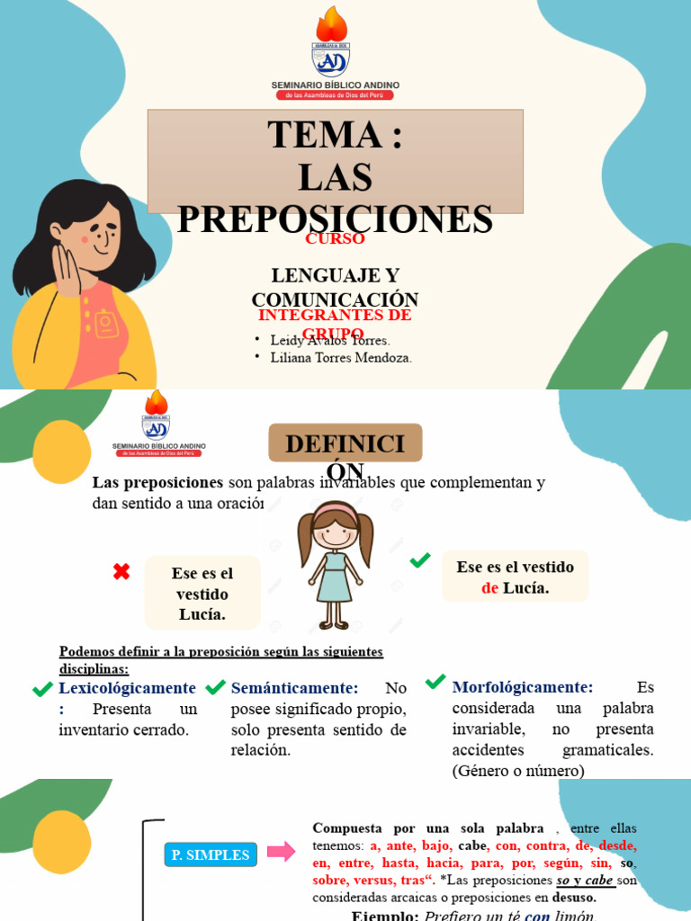 Tema Las Preposiciones | PDF | Preposición y Postposición | Gramática