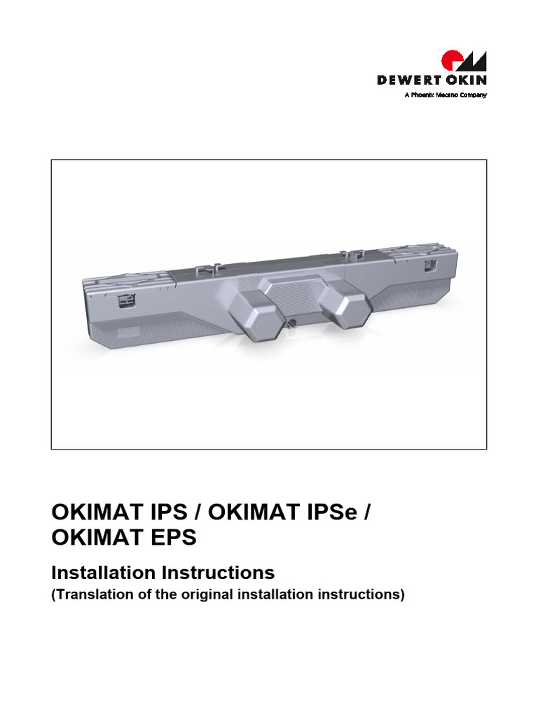 OKIMAT IPS - OKIMAT IPSe - OKIMAT EPS. Installation Instructions ...