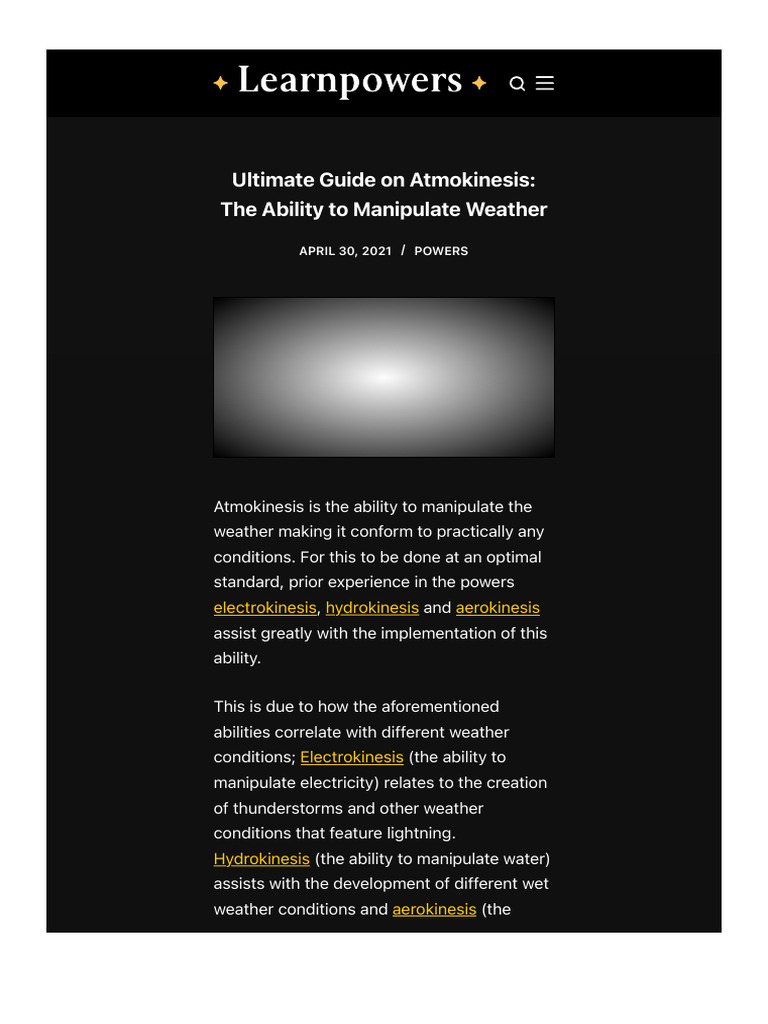 Atmokinesis - Is It Possible To Learn This Power? Official Guide 2023 ...