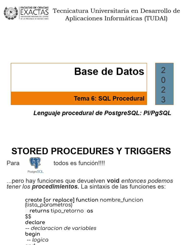 Introducción a PL/pgSQL en PostgreSQL | PDF | Ingeniería de software | Ciencias de la Computación