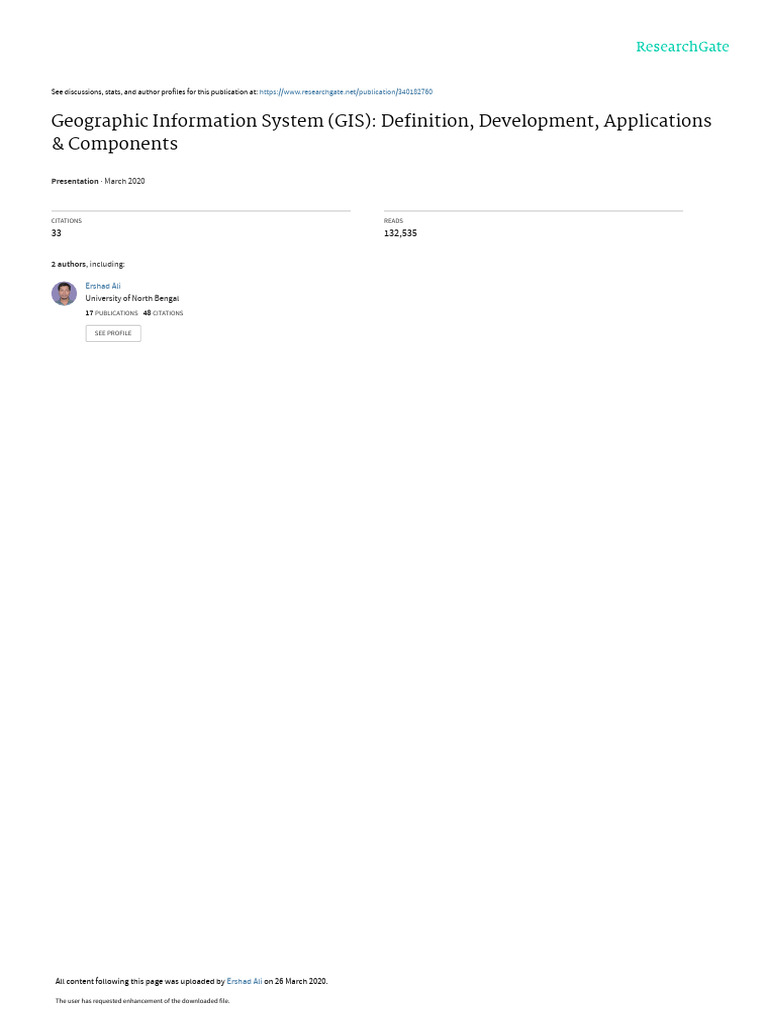 Geographic Information System Gis Definition Development Applications Components | PDF ...