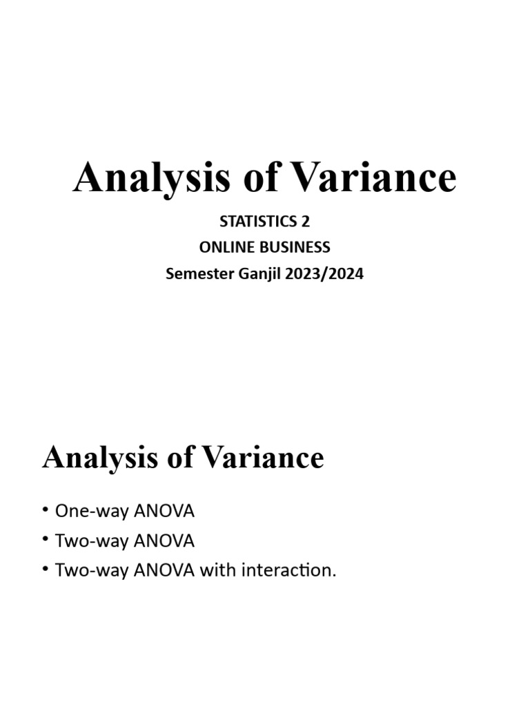 ANOVA Techniques and Applications | PDF | Analysis Of Variance | F Test
