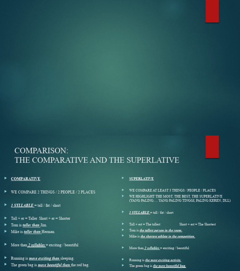 Comparative - Superlative | PDF
