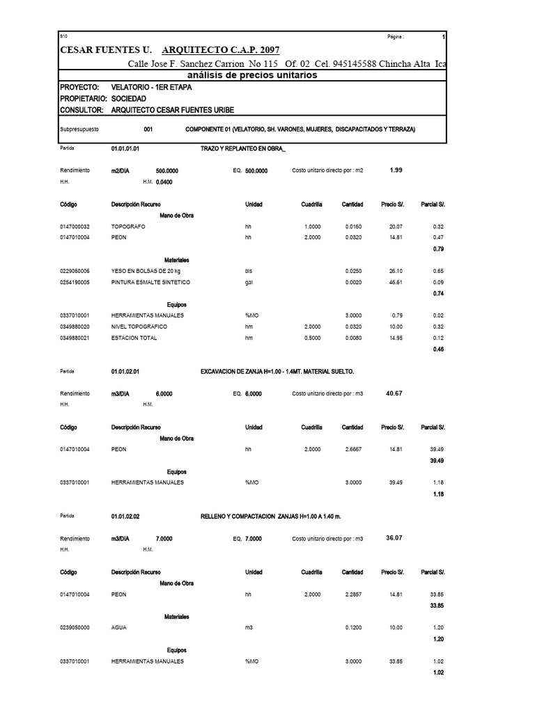 Analisis Compo. 01 | Descargar gratis PDF | Hormigón | Sector secundario de la economía