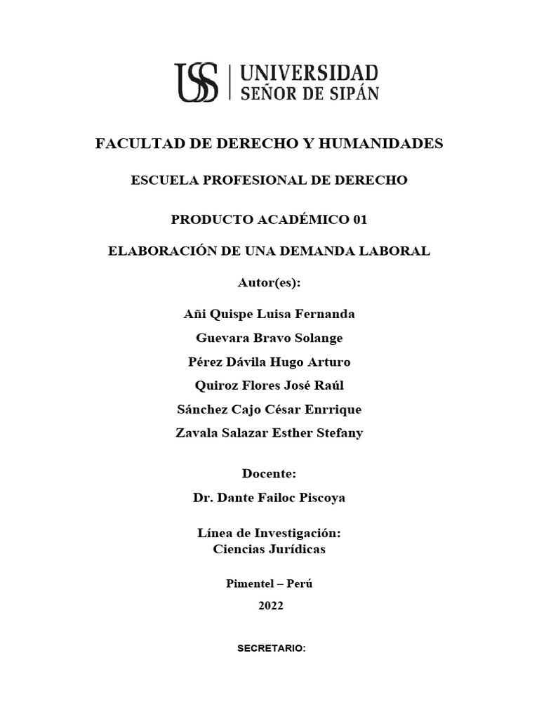 Pa1 Proc Laboral Demanda | PDF | Salario | Derecho laboral