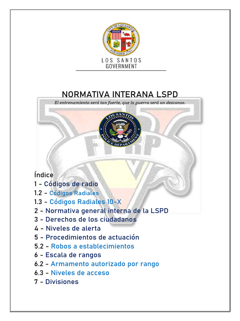 Normativa LSPD Fronteras 1-1 | PDF | Aplastar | Policía