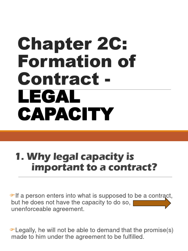 Chapter 2c - Legal Capacity | PDF | Contractual Term | Employment