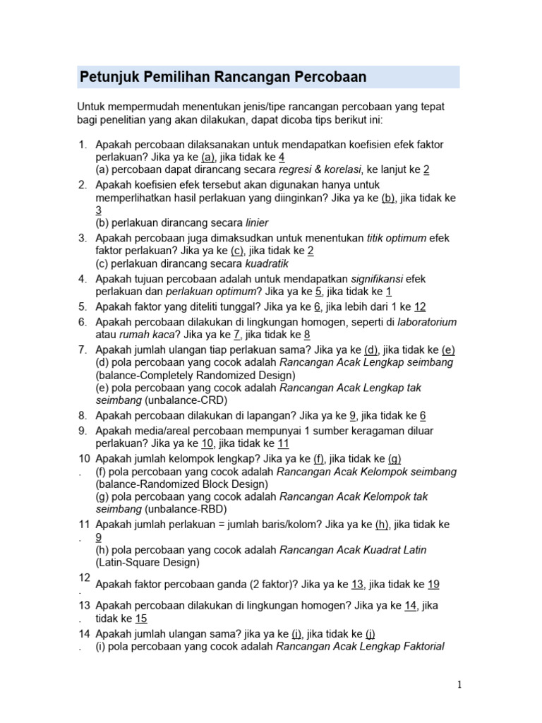 Rancangan Percobaan | PDF