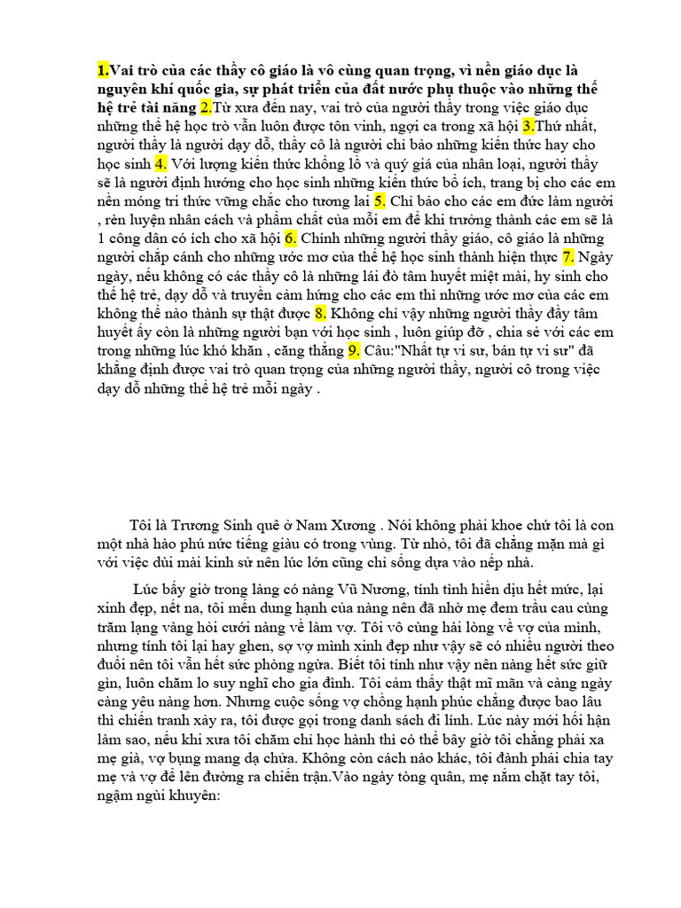 Ôn tập văn GK1 -9 | PDF