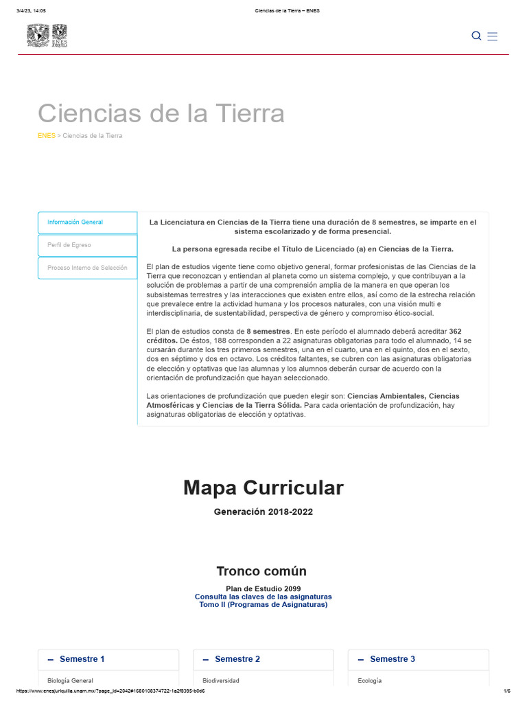 Licenciatura en Ciencias de la Tierra | PDF | Entorno natural | Geología