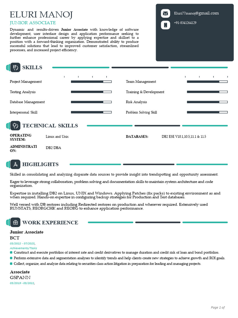 ELURI's Resume | PDF | Ibm Db2 | Databases