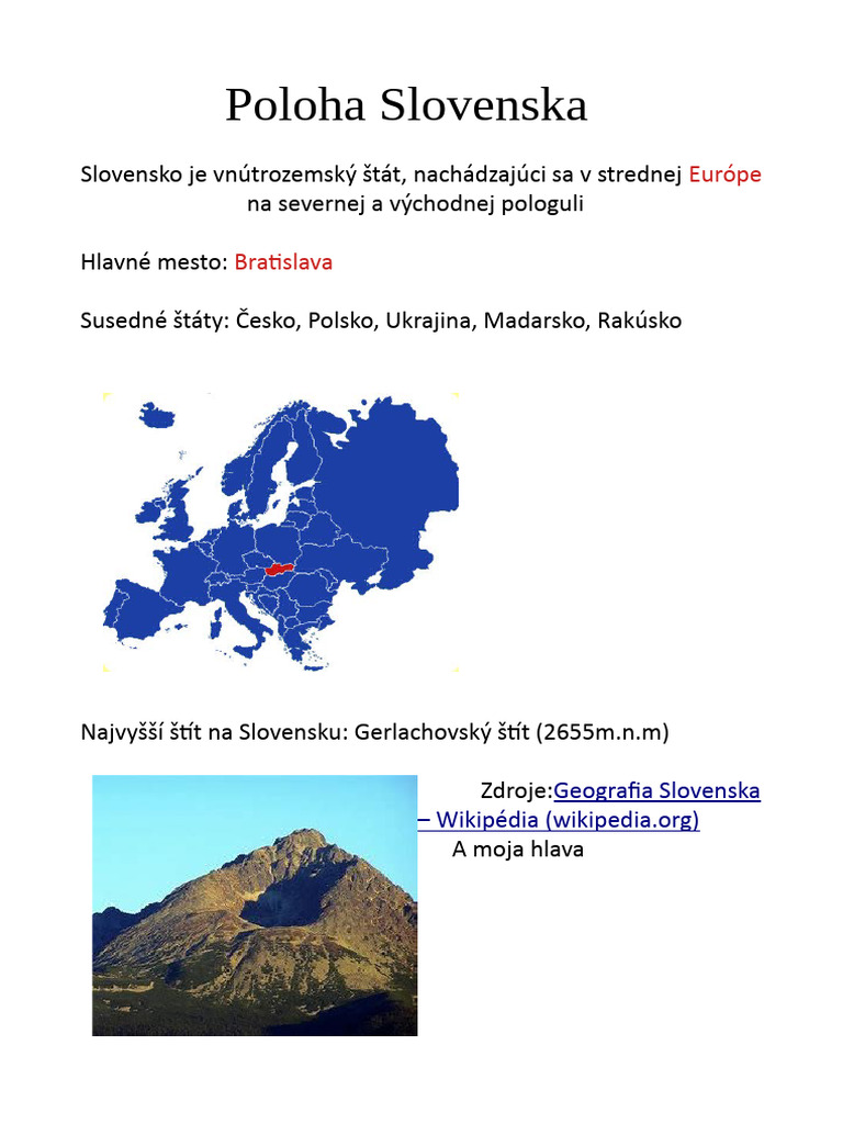 Poloha Slovenska | PDF