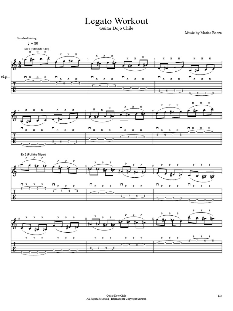 Legato Workout | PDF | Guitar Family Instruments | Celtic Musical ...