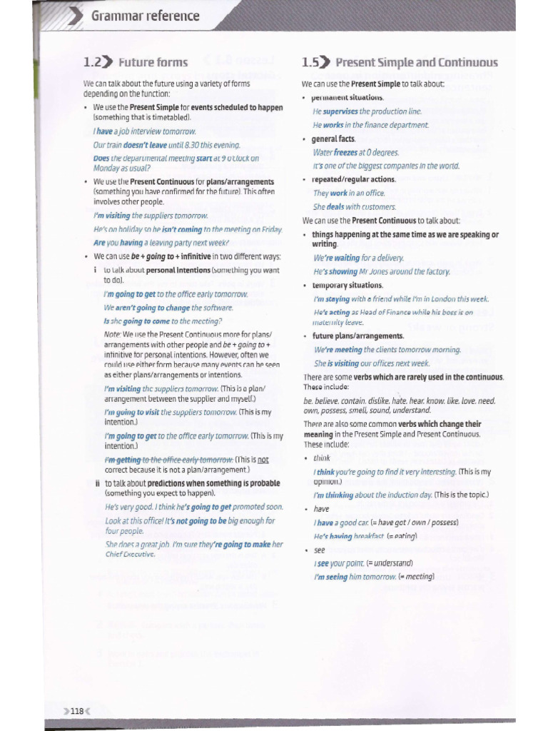 BusinessPartnerB1+ Grammar Reference UNIT 1 | PDF