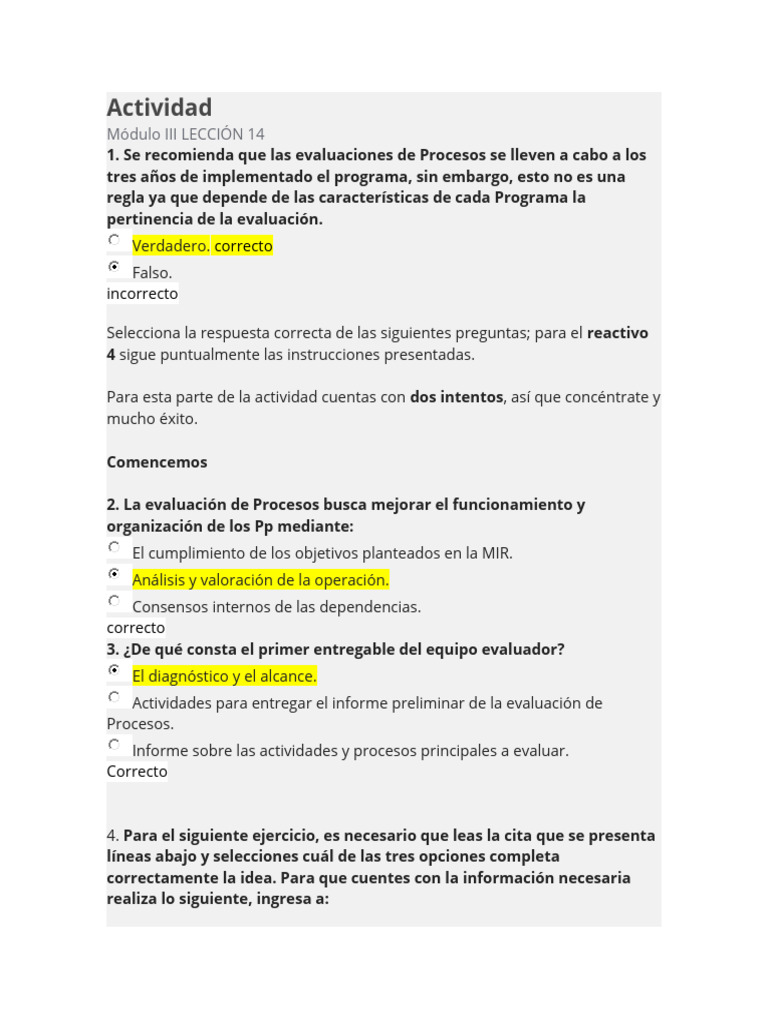MODULO 3 LECCIÓN 14 DIPLOMADO EVALUACION DE PP Y PROGRAMAS PUBLICOS | PDF | Evaluación ...