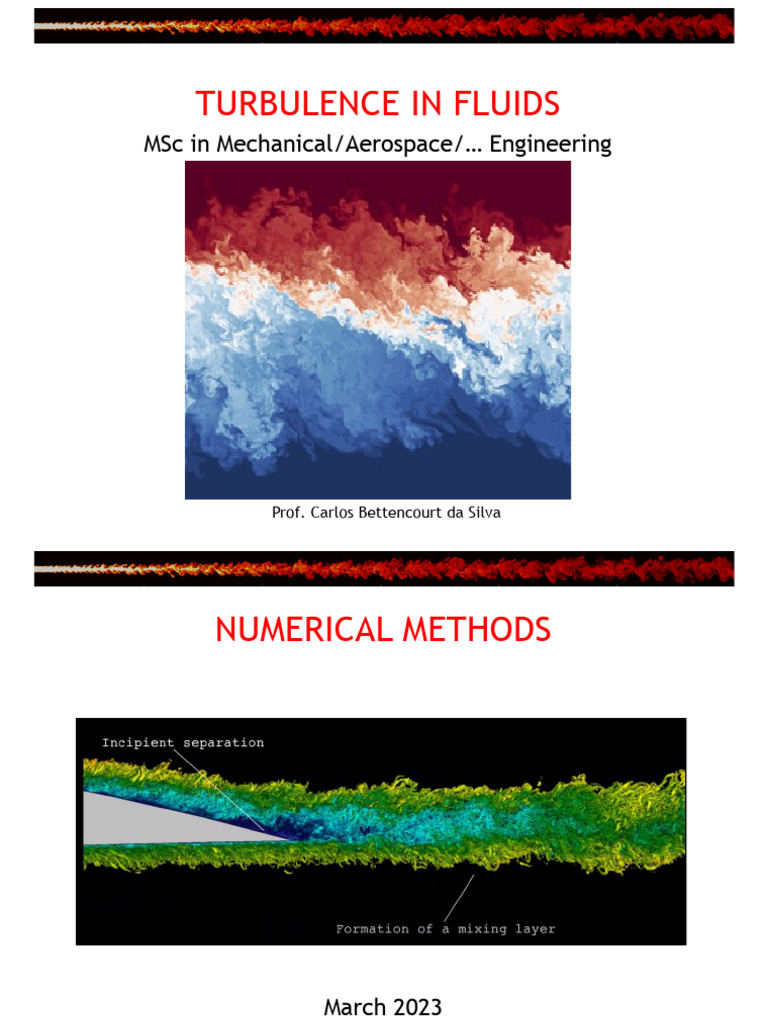 Aula6 Turb in Fluids Numerical DNS | PDF | Computational Fluid Dynamics | Fluid Dynamics