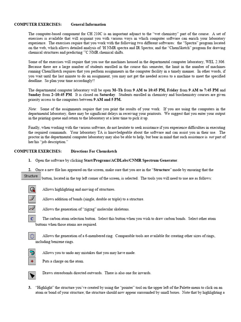 Computer Exercises Set 1 | PDF | Proton Nuclear Magnetic Resonance | Carbon 13 Nuclear Magnetic ...