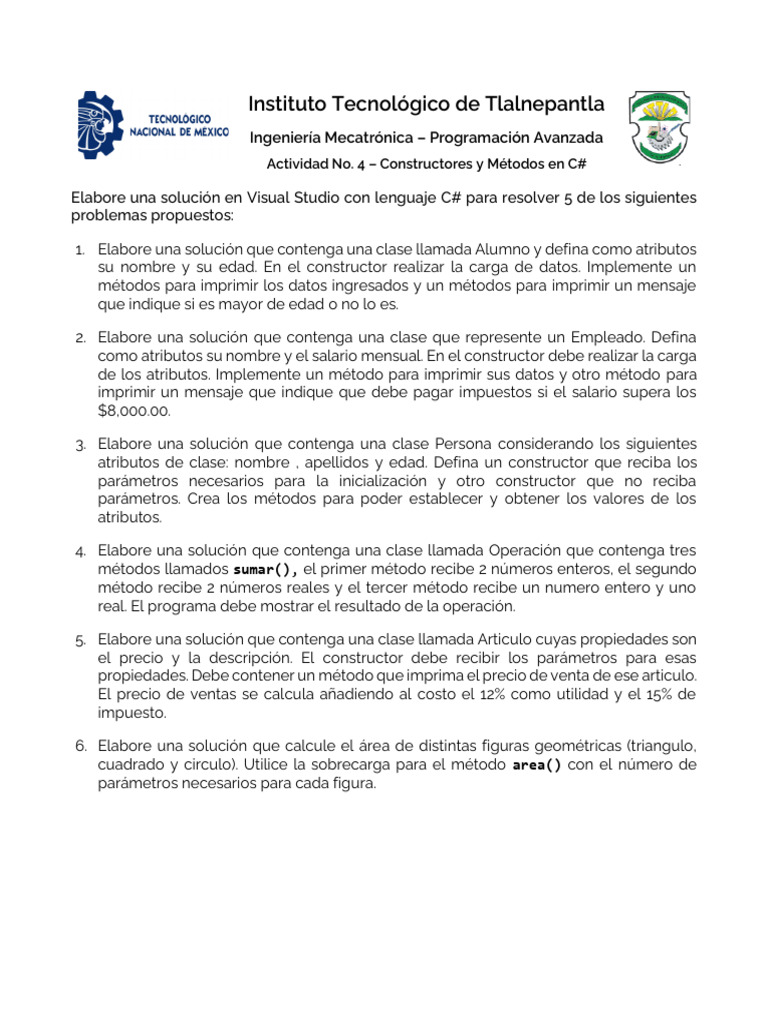 Actividad4 Constructores y Metodos | PDF