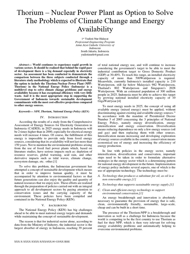 Full Paper - eACCESS-SPET - Yudisti Nur Hidayat | PDF | Nuclear Power ...