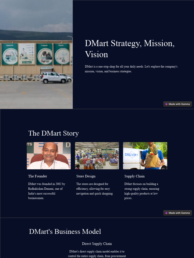 DMart Strategy Mission Vision | PDF | Pricing | Supply Chain